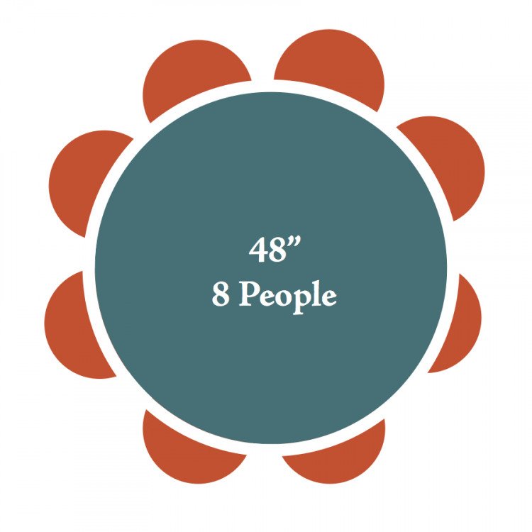 48'' Round Tables (Seats 8 People) - High Line Event Rentals Corp ...